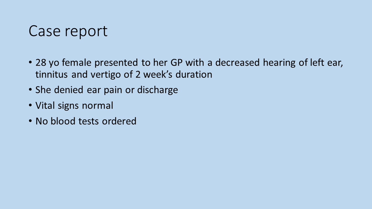 An otosyphilis case report presentation by Dr Aleksandra Sasha Jaksic